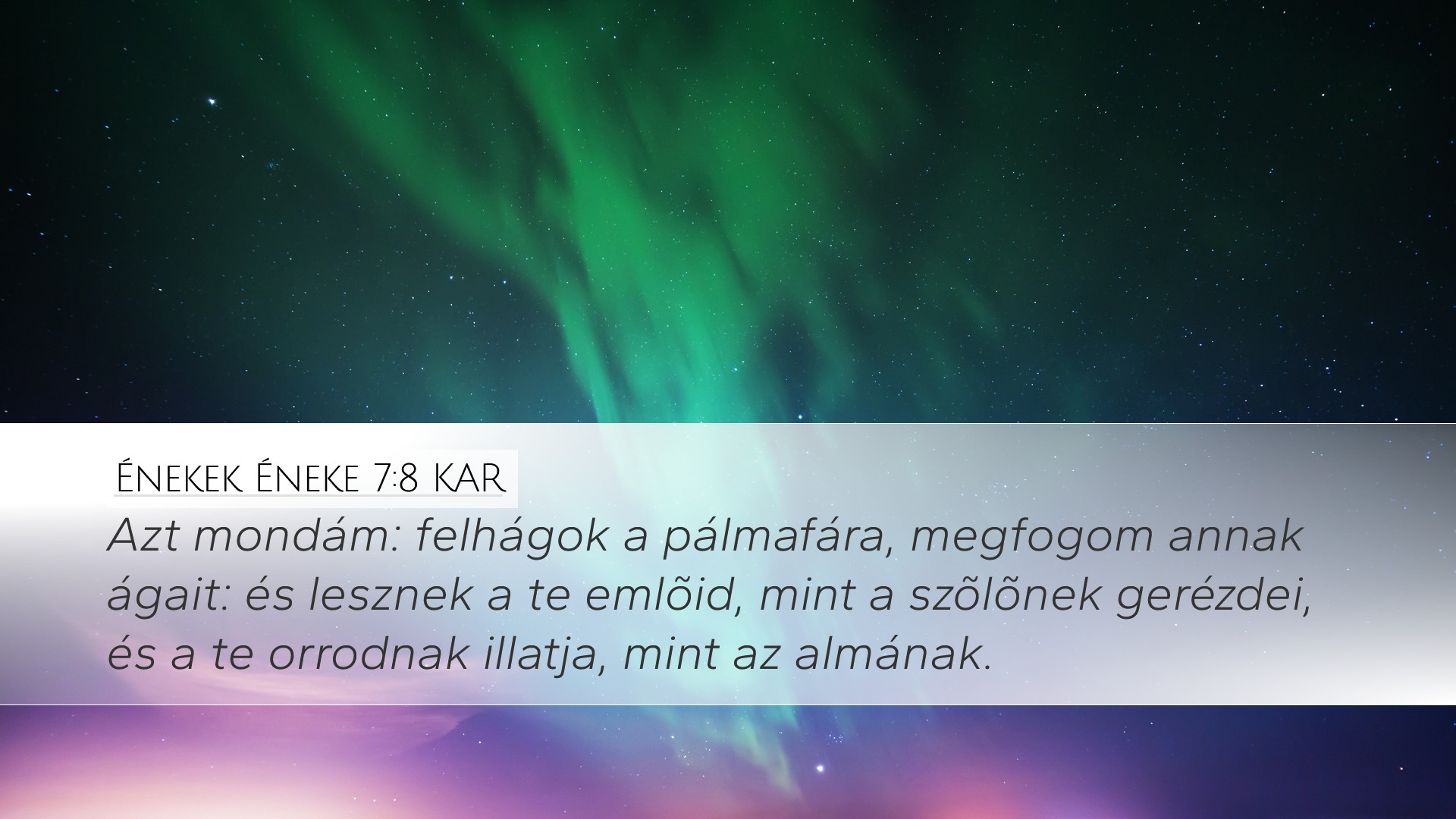 Énekek Éneke 7:8 KAR Desktop Wallpaper - Azt mondám: felhágok a ...