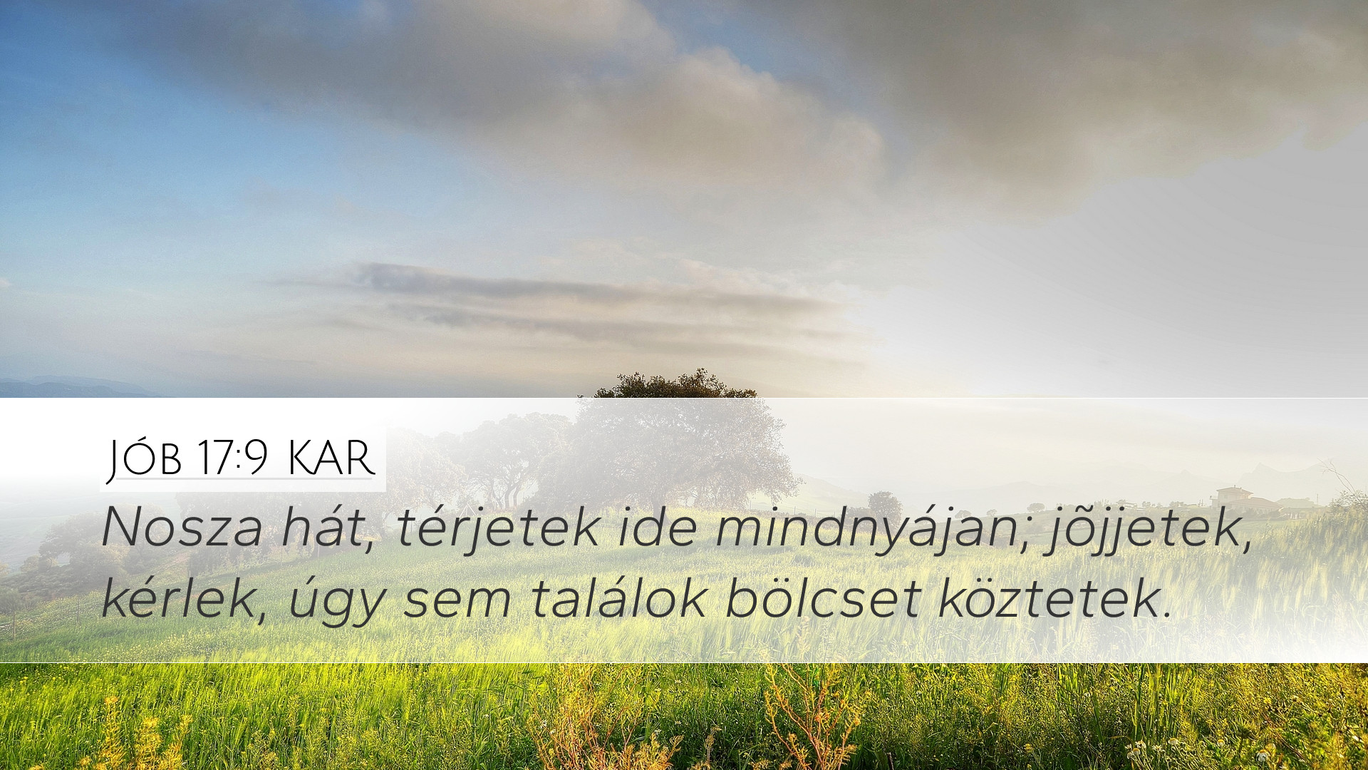 Jób 17:9 KAR Desktop Wallpaper - Nosza hát, térjetek ide mindnyájan ...
