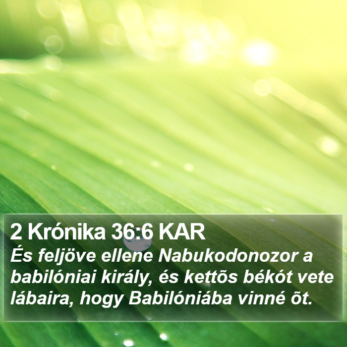 2 Krónika 36:6 KAR - És feljöve ellene Nabukodonozor a babilóniai